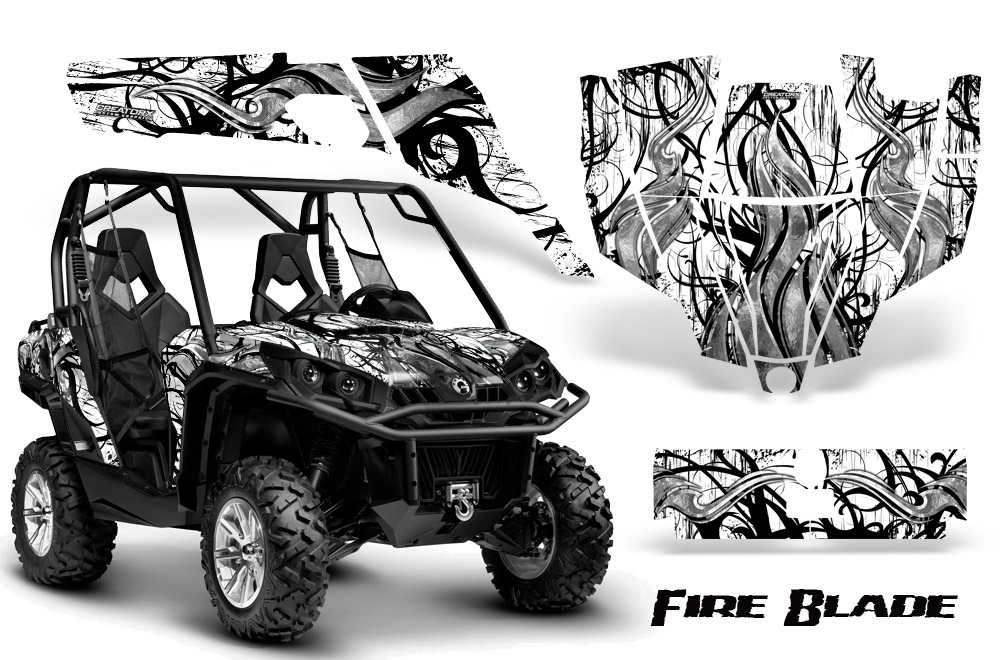 Can-Am Commander Graphics Kit Fire Blade Black White BB (28 of 51)